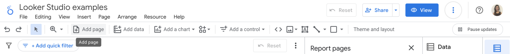 Page actions in Looker Studio - Looker Studio Courses