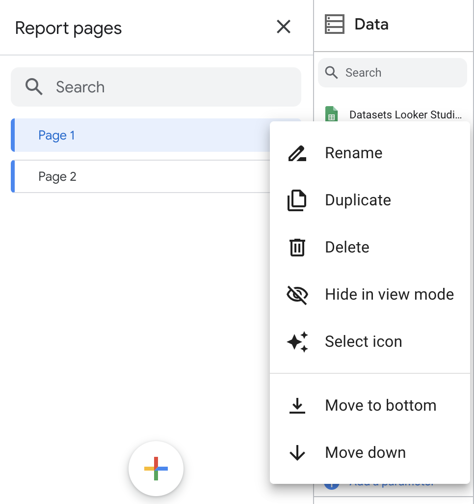 Page actions in Looker Studio - Looker Studio Courses